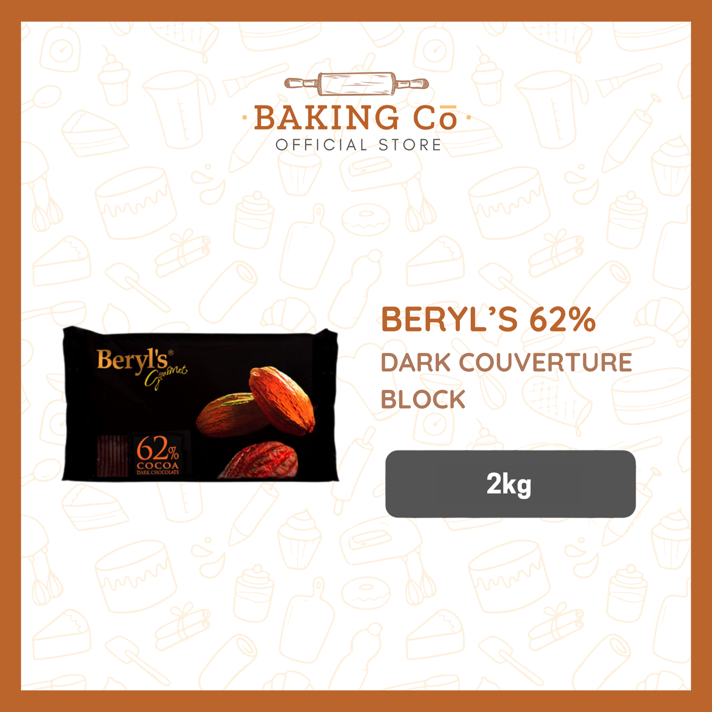 Beryl's 62% Dark Chocolate Block – Baking Co