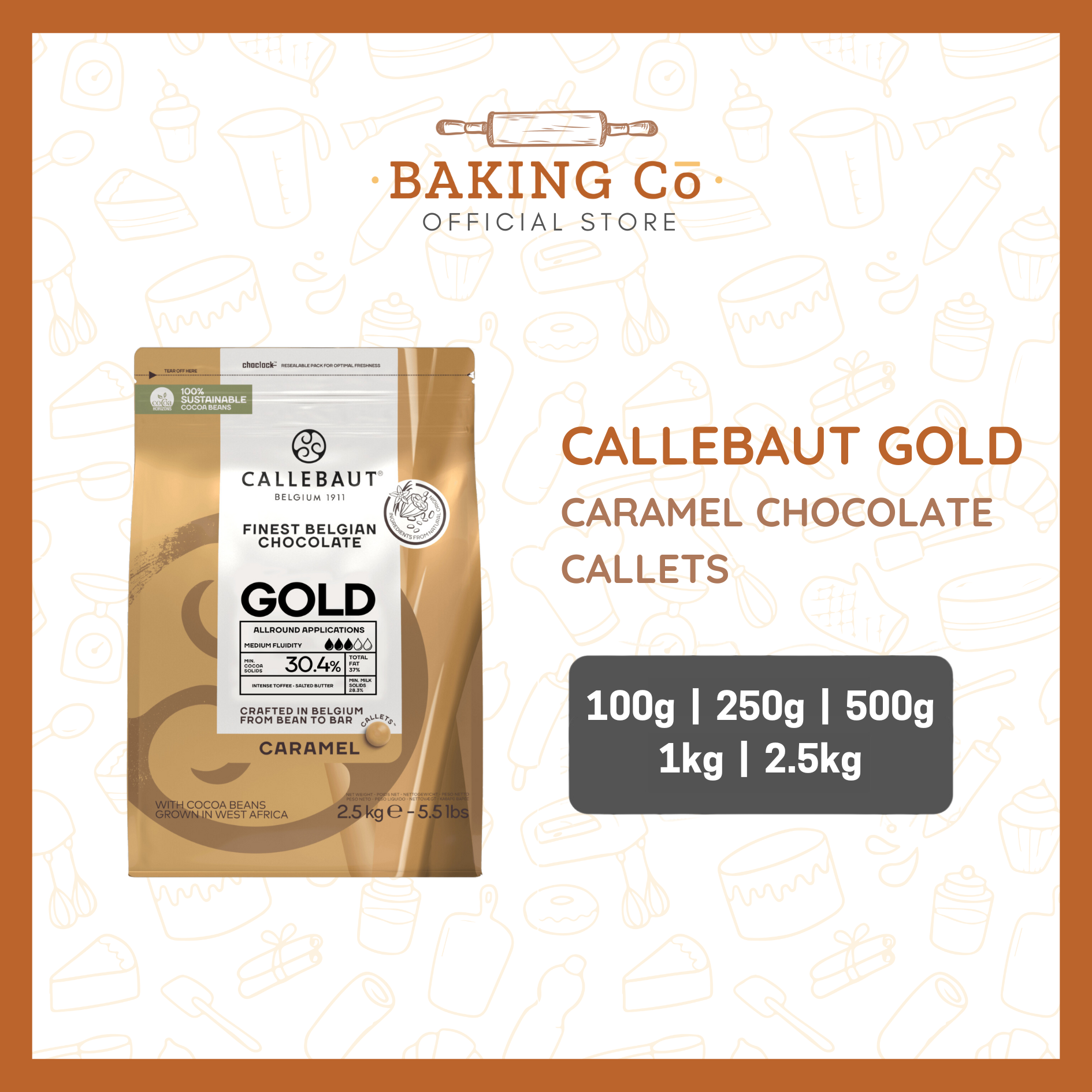 Callebaut Gold Caramel Chocolate Callets – Baking Co