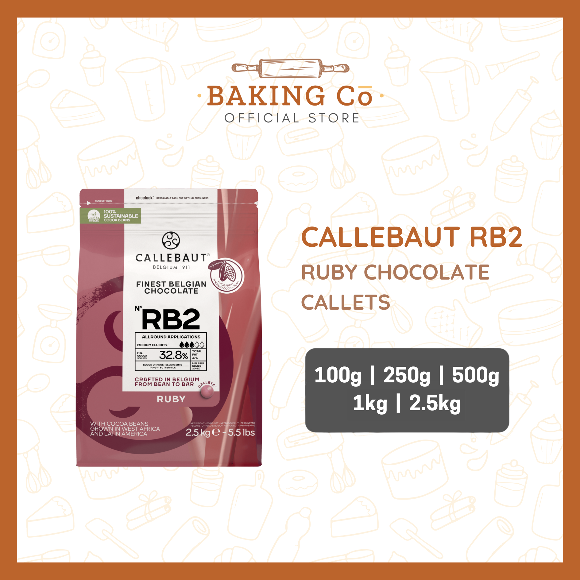 Callebaut RB2 Ruby Chocolate Callets – Baking Co
