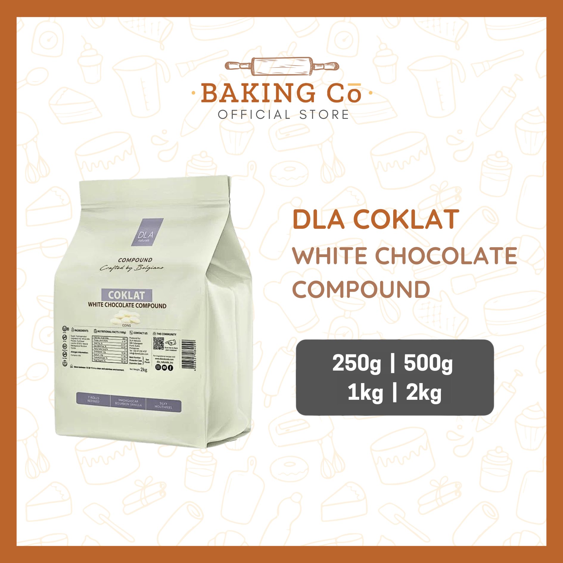 DLA White Coklat Chocolate Compound Coins – Baking Co